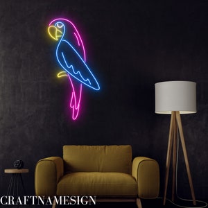 Parrot Neon Sign, Parrot Led Sign, Custom Neon Sign, Bird Shop Wall ...