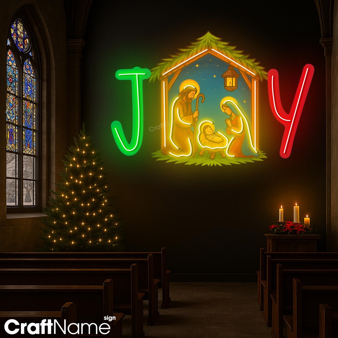 Nativity Scene Neon Sign for Church or Chapel Decoration in the ...