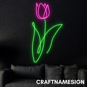 Tulip Flower Neon Sign, Tulip Flower Led Sign, Custom Neon Sign, Tulip ...