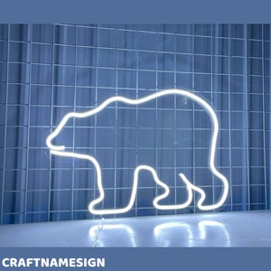 White Bear Neon Sign, Wild White Bear Led Sign, Custom Neon Sign, Bear ...