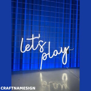 Let's Play Neon Sign, Let's Play Led Sign, Custom Neon Sign, Kid ...
