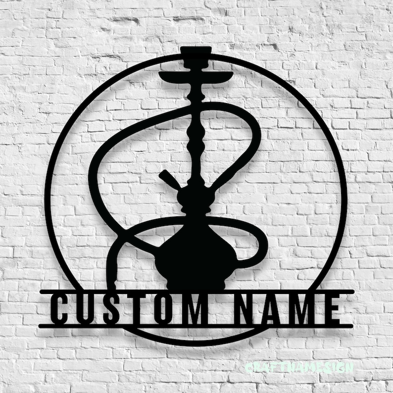 Custom Shisha Hookah Metal Wall Art LED Light personalized - Etsy