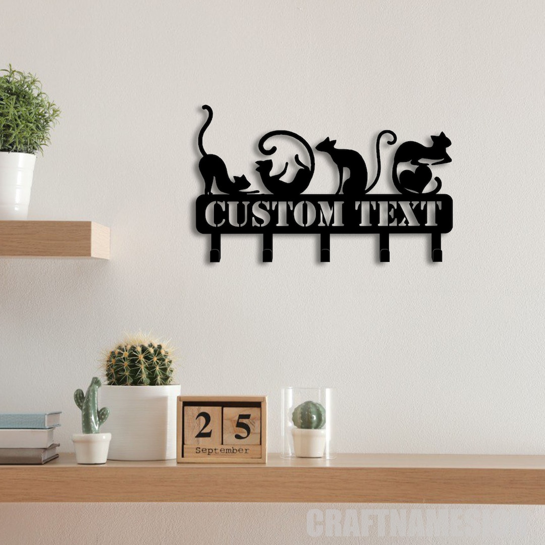 Custom Black Cat Metal Key Holder Cat Lover Decorative Key - Etsy