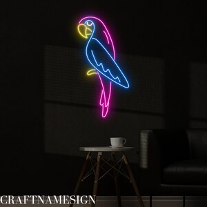 Parrot Neon Sign, Parrot Led Sign, Custom Neon Sign, Bird Shop Wall ...