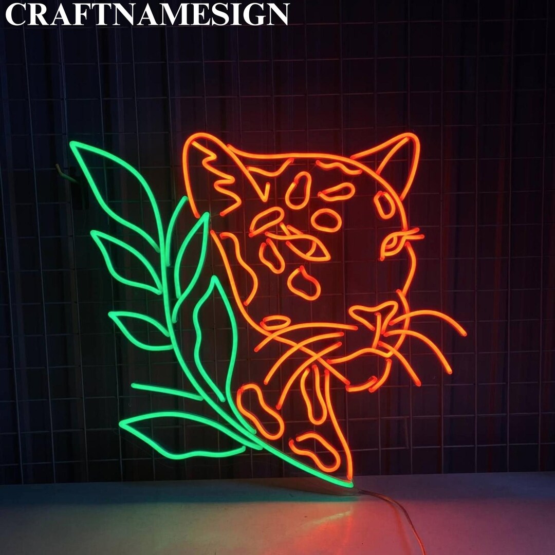 Jaquar Neon Sign, Jaquar Big Cat Led Sign, Custom Neon Sign, Wild ...