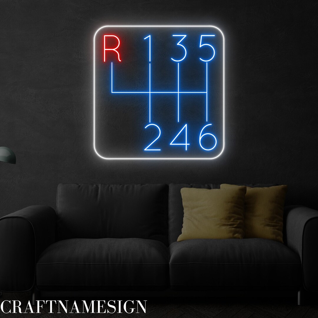 Gear Stick Neon Sign, Car Gearbox Led Sign, Custom Neon Sign, Car Store ...