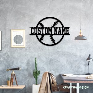 Custom Baseball Us Flag Metal Wall Art Led Light Personalized Softball ...