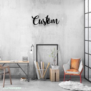 Your Custom Text Words Metal Wall Art LED Light - Personalized Name ...