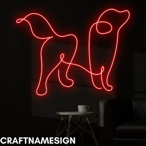Minimalist Dog Neon Sign, Dog Led Sign, Custom Neon Sign, Pet Store ...
