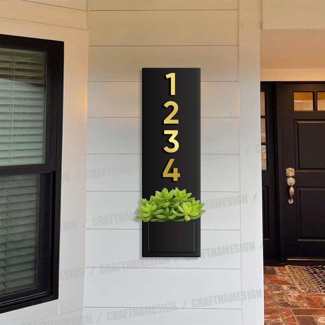 Custom Succulents Planter House Number Sign, Long Lasting Modern ...
