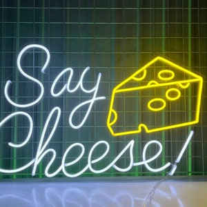 Say Cheese Neon Sign, Piece of Cheese Led Sign, Custom Neon Sign ...