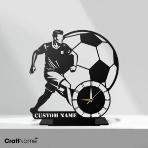 Personalized Soccer Metal Clock for Desk, Custom Soccer Player Name ...