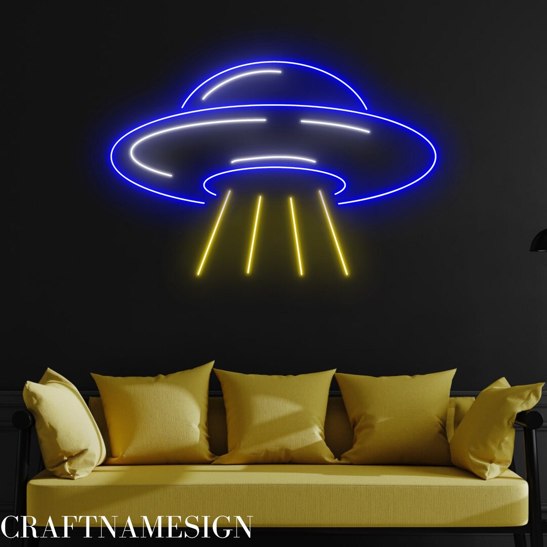 Spaceship UFO Neon Sign, Space UFO Led Sign, Custom Neon Sign ...