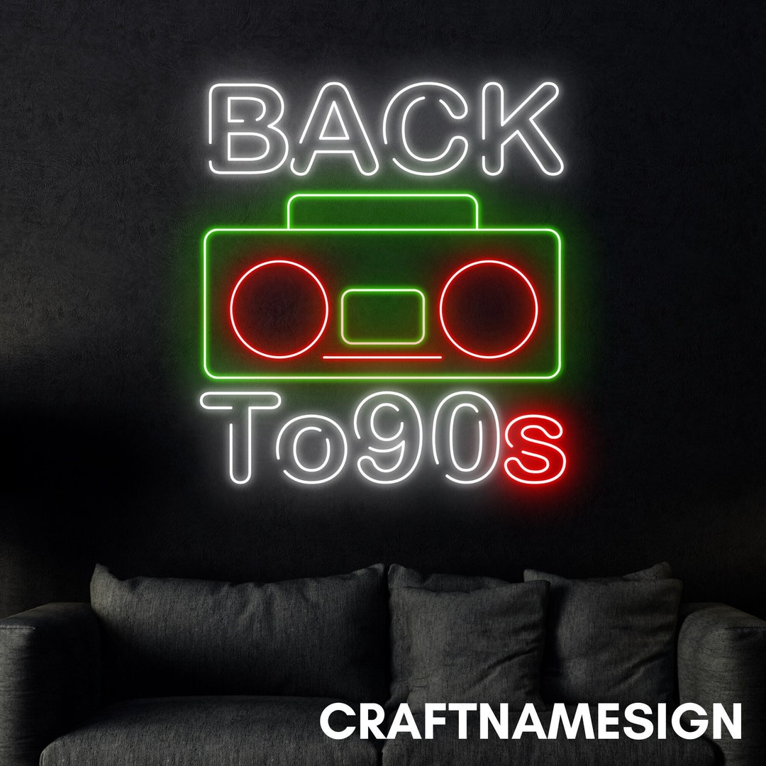 Back to 90s Neon Sign, Radio Record Room Led Sign, Custom Neon Sign ...