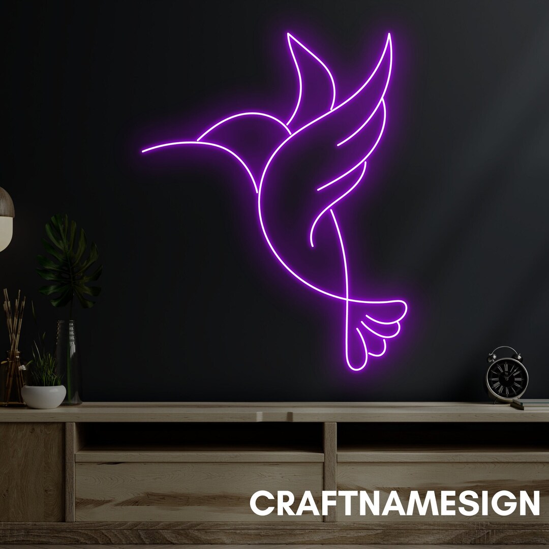 Humming Bird Line Neon Sign, Humming Bird Led Sign, Custom Neon Sign ...