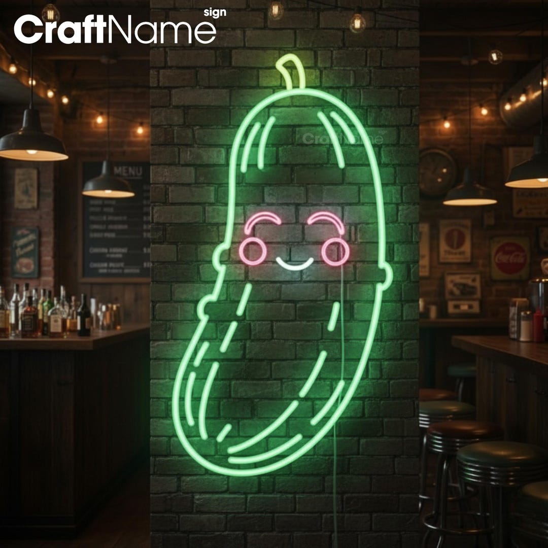 Pickle Neon Sign, Funny Green LED Wall Light for Kitchen or Bar Decor ...
