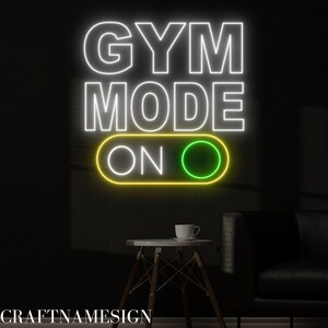Gym Mode Neon Sign, Gym Mode Led Sign, Custom Neon Sign, Gymmer Room ...