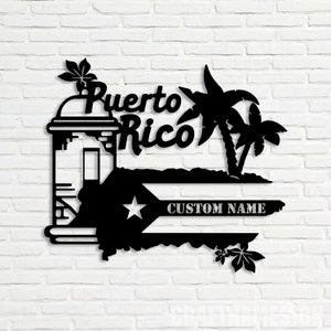 Custom Puerto Rico Metal Sign, Born in Puerto Rico Metal Led Decor ...