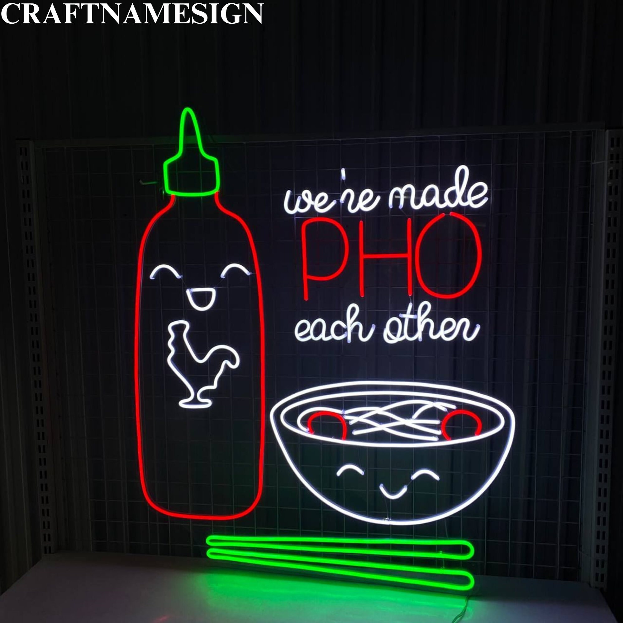 We're Made Pho Each Other Led Sign, Traditional Pho Neon Sign, Custom ...