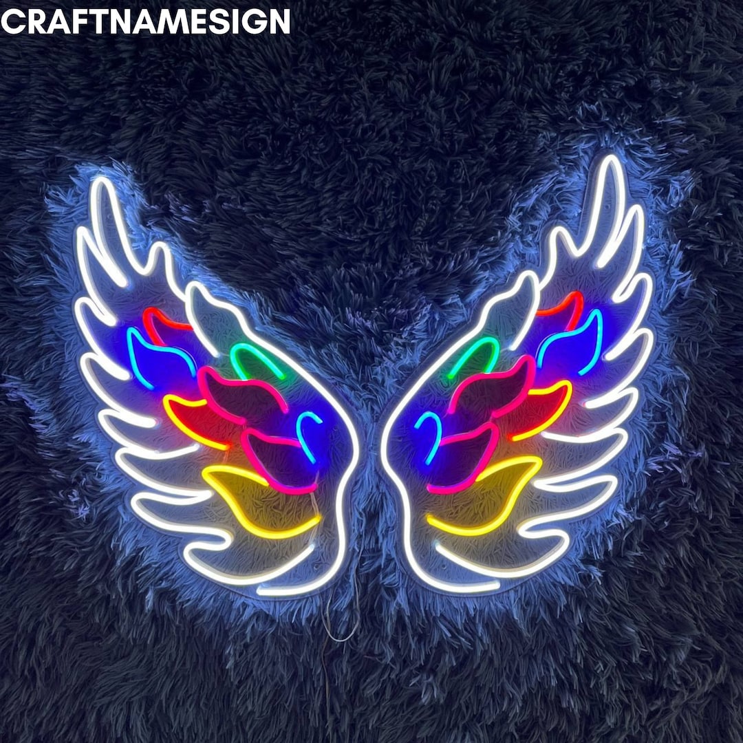 Angel Wings Neon Sign, Wings Wedding Led Sign, Custom Neon Sign ...