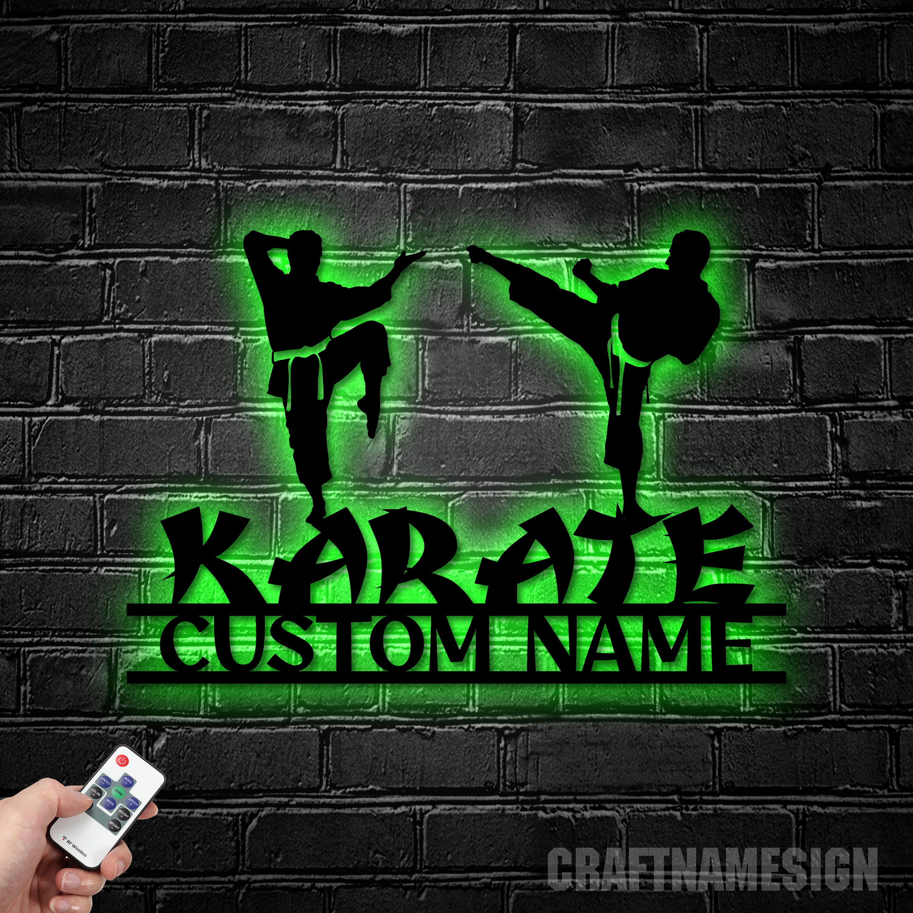 Custom Boy Karate Martial Arts Metal Wall Art With LED Light ...
