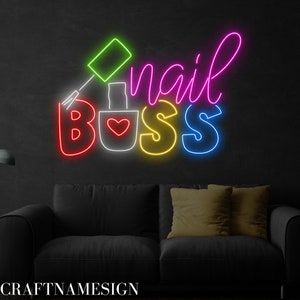 Nail Boss Neon Sign, Nails Salon Led Sign, Custom Neon Sign, Nail ...
