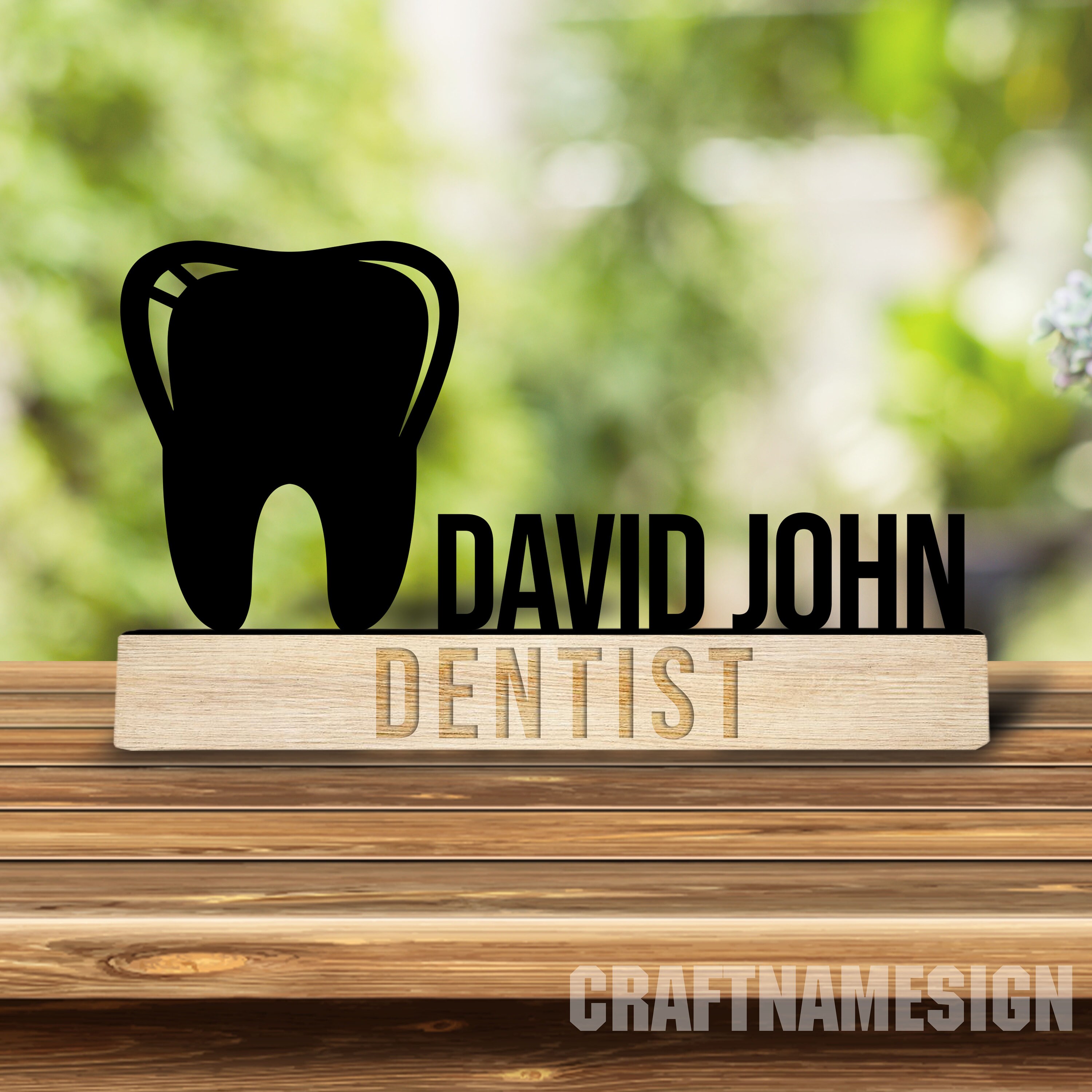 Custom Dentist Wooden Desk Name Plate, Dentist Metal Nameplate for Desk ...