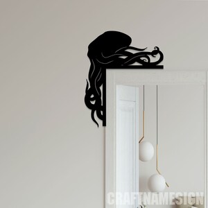 Sea Octopus Door Corner Metal Wall Art, Octopus Door Topper Sign ...