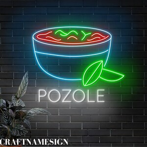 Pozole Bowl Neon Sign, Pozole Led Sign, Custom Neon Sign, Mexican Open ...
