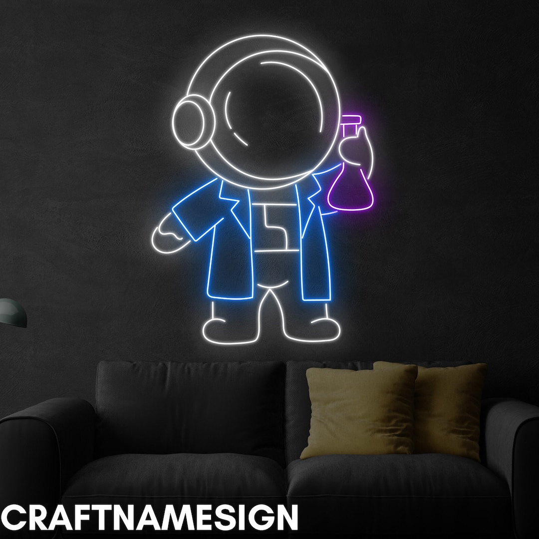 Astronaut Scientist Neon Sign, Astronaut Scientist Lab Led Sign, Custom ...