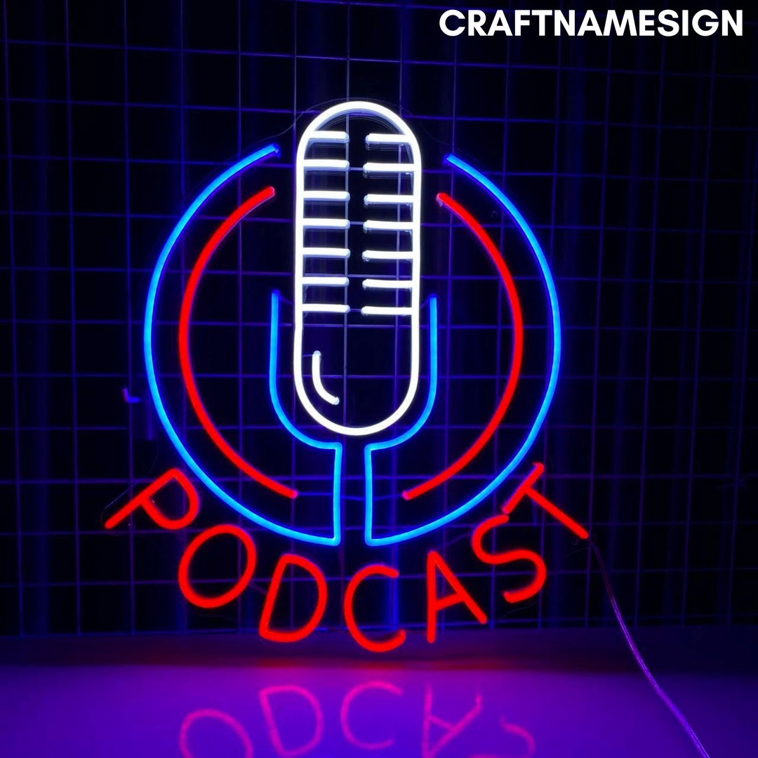 Podcast Neon Sign, Podcast Led Sign, Custom Neon Sign, Recording Studio ...