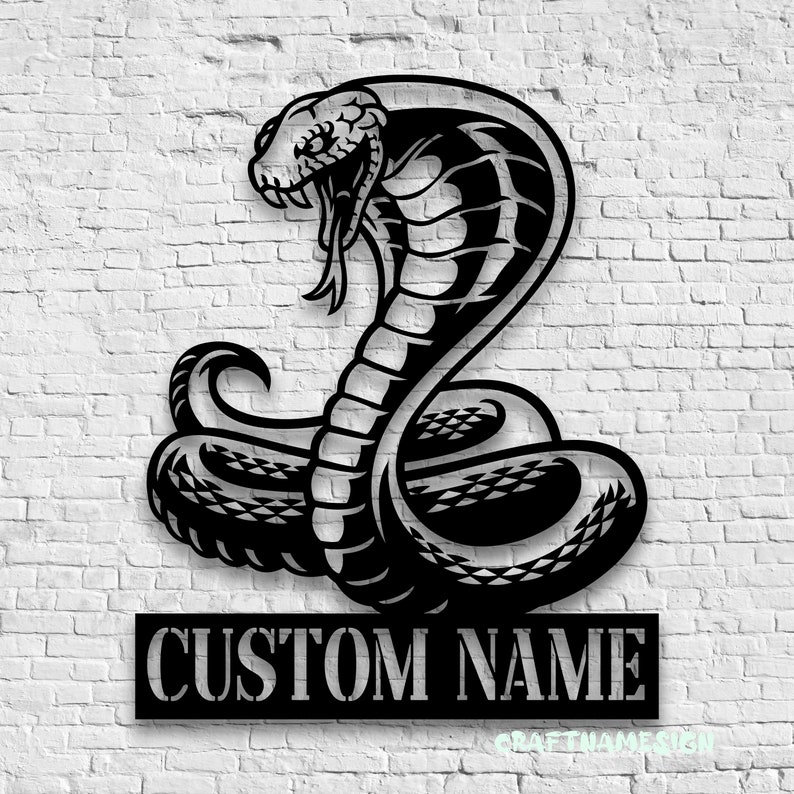 Custom King Cobra Snake Metal Wall Art LED Light - Personalized Cobra ...