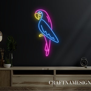 Parrot Neon Sign, Parrot Led Sign, Custom Neon Sign, Bird Shop Wall ...