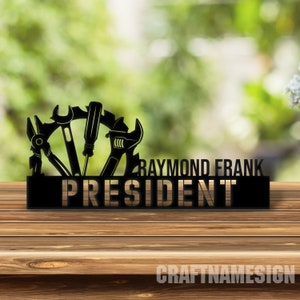 Custom Wooden Work Repairs Tools Desk Name Plate, Garage Metal ...