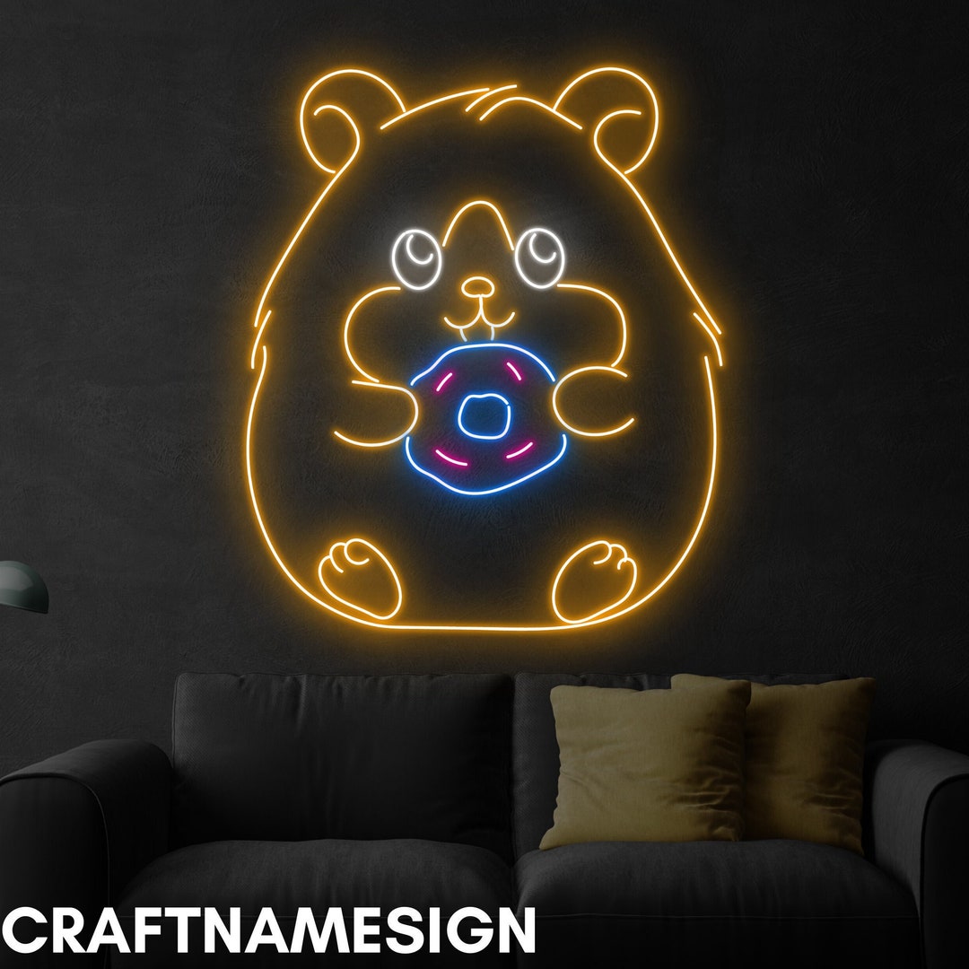 Hamster Donut Neon Sign, Hamster Donut Led Sign, Custom Neon Sign ...