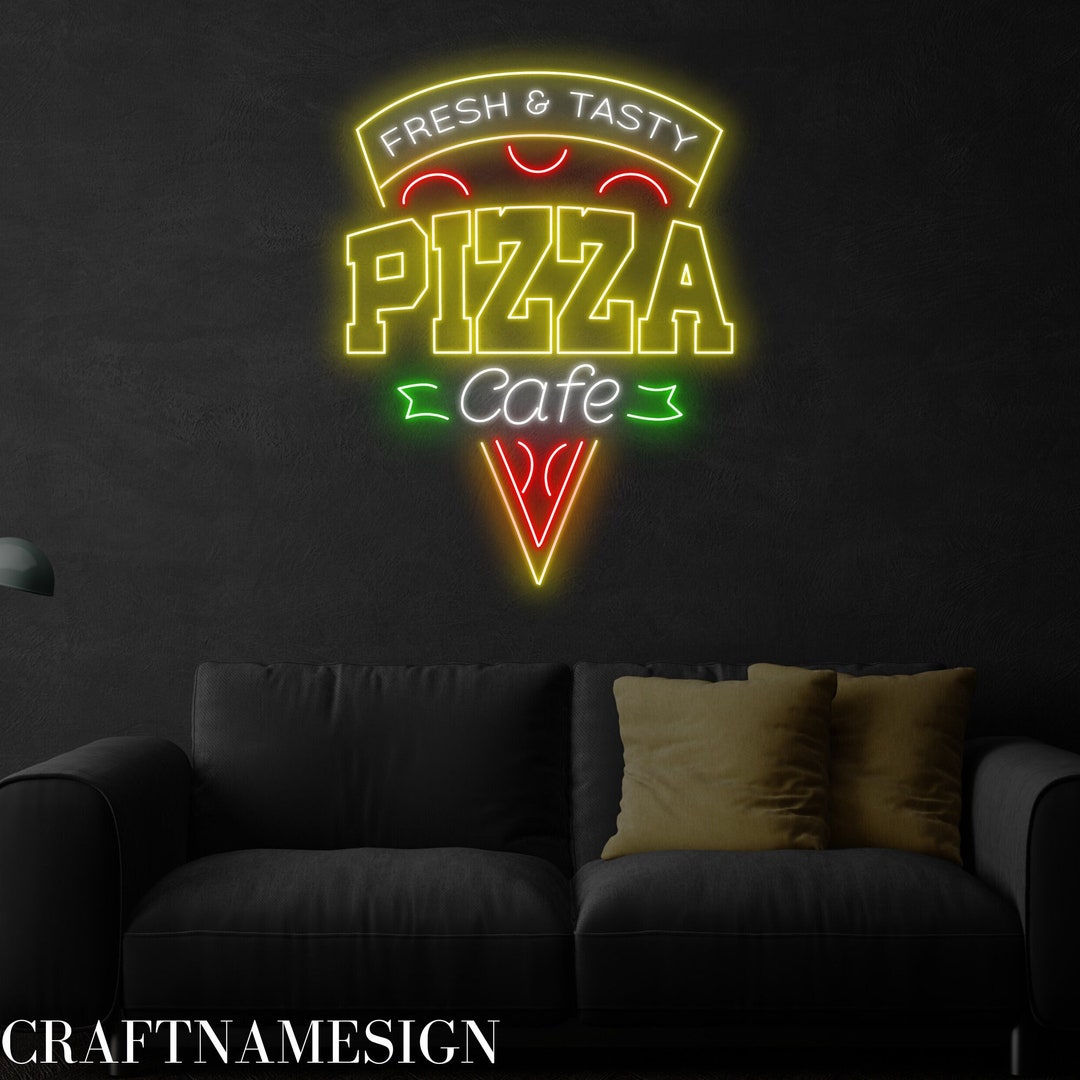 Pizza Cafe Neon Sign, Pizza and Coffee Led Sign, Custom Neon Sign ...