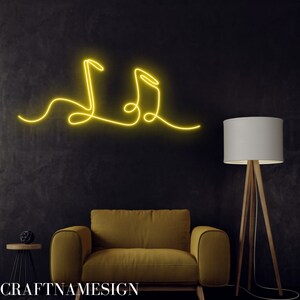 Musical Note Led Sign, Musical Note Neon Sign, Custom Neon Sign, Music ...