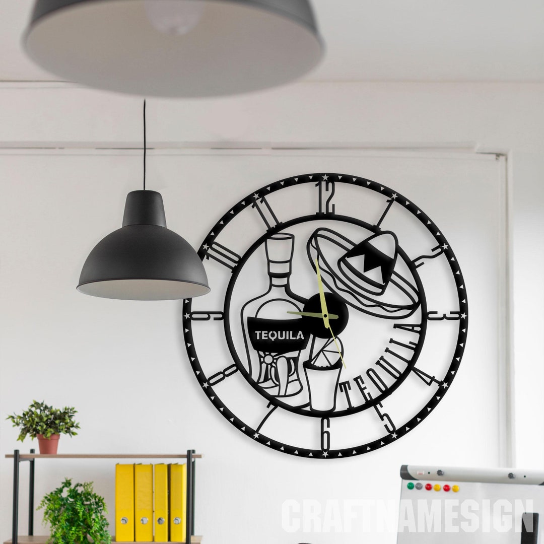 Mexican Tequila Metal Wall Clock, Wall Clock Unique for Home Decor and ...