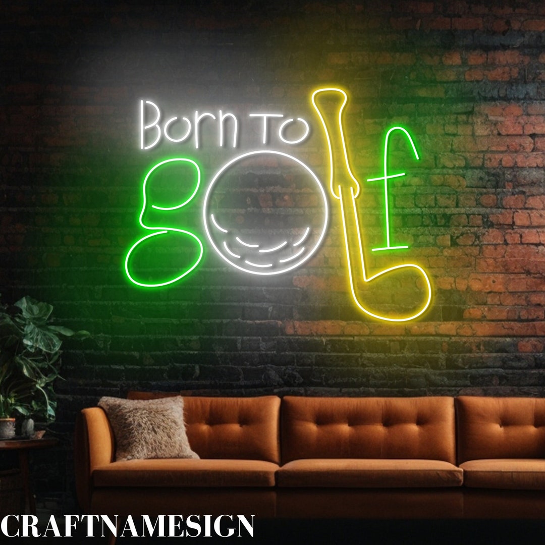 Born to Golf Neon Sign, Golf Station Decor, Golf Led Sign, Christmas ...