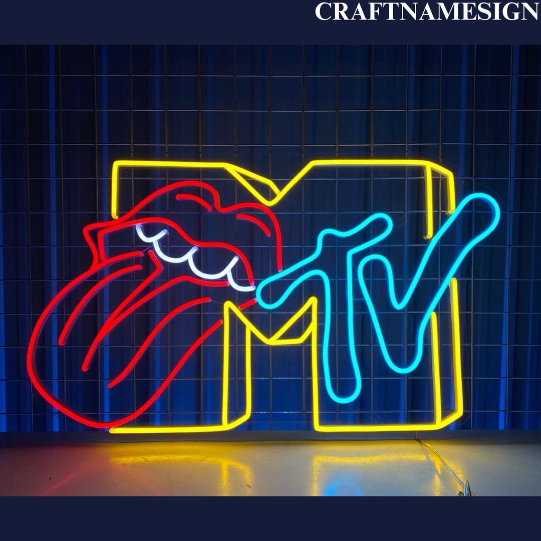MTV Led Sign, MTV Neon Sign, Custom Neon Sign, Music Television Wall ...