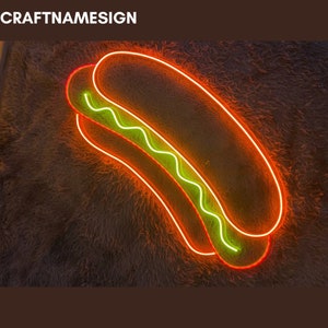 Hot Dog Neon Sign, Hot Dog Led Sign, Custom Neon Sign, Fast Food ...
