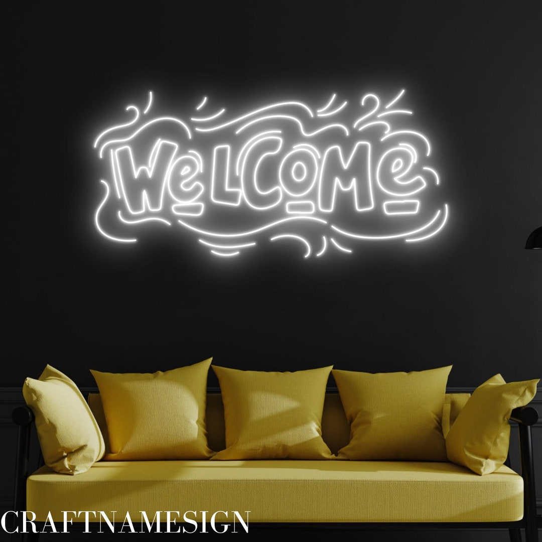 Welcome Neon Sign, Welcome Led Sign, Custom Neon Sign, Welcome to Store ...