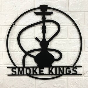 Custom Shisha Hookah Metal Wall Art LED Light |personalized Shisha Shop ...