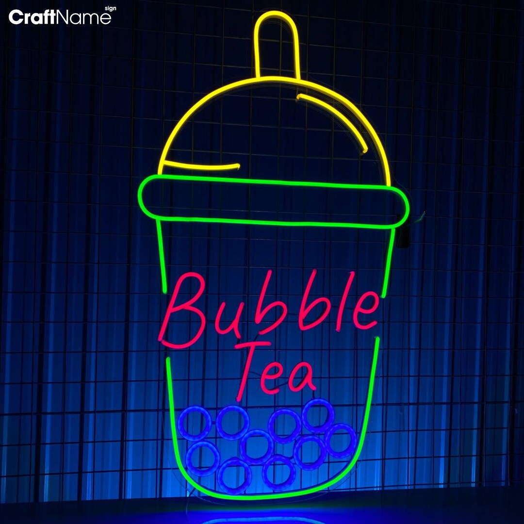 Bubble Tea Neon Sign, Boba Milk Tea Led Sign, Open Milk Tea Store Wall ...
