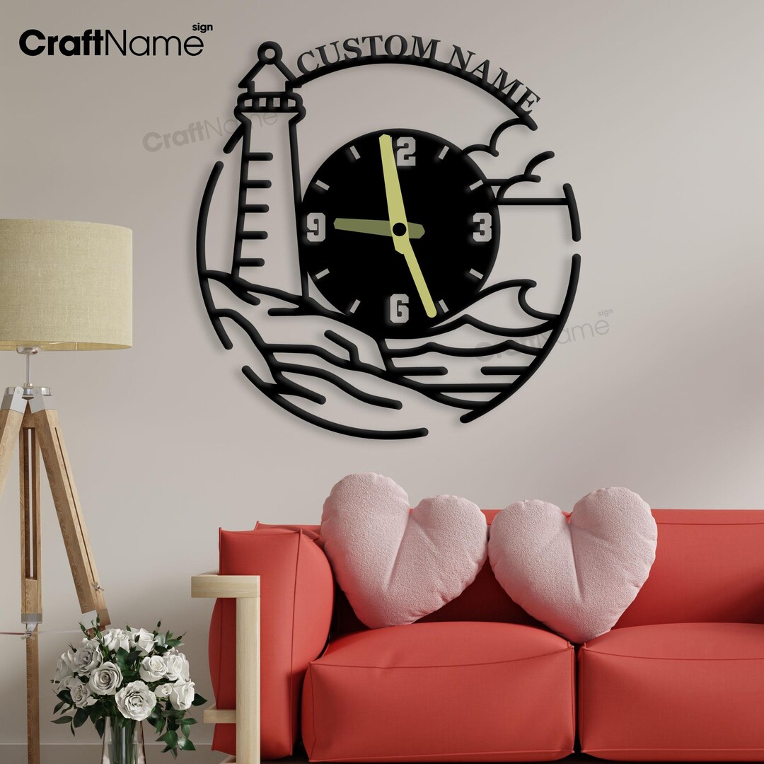 Lighthouse Metal Wall Clock, Clock Unique for Home Decor and Wall Arts ...