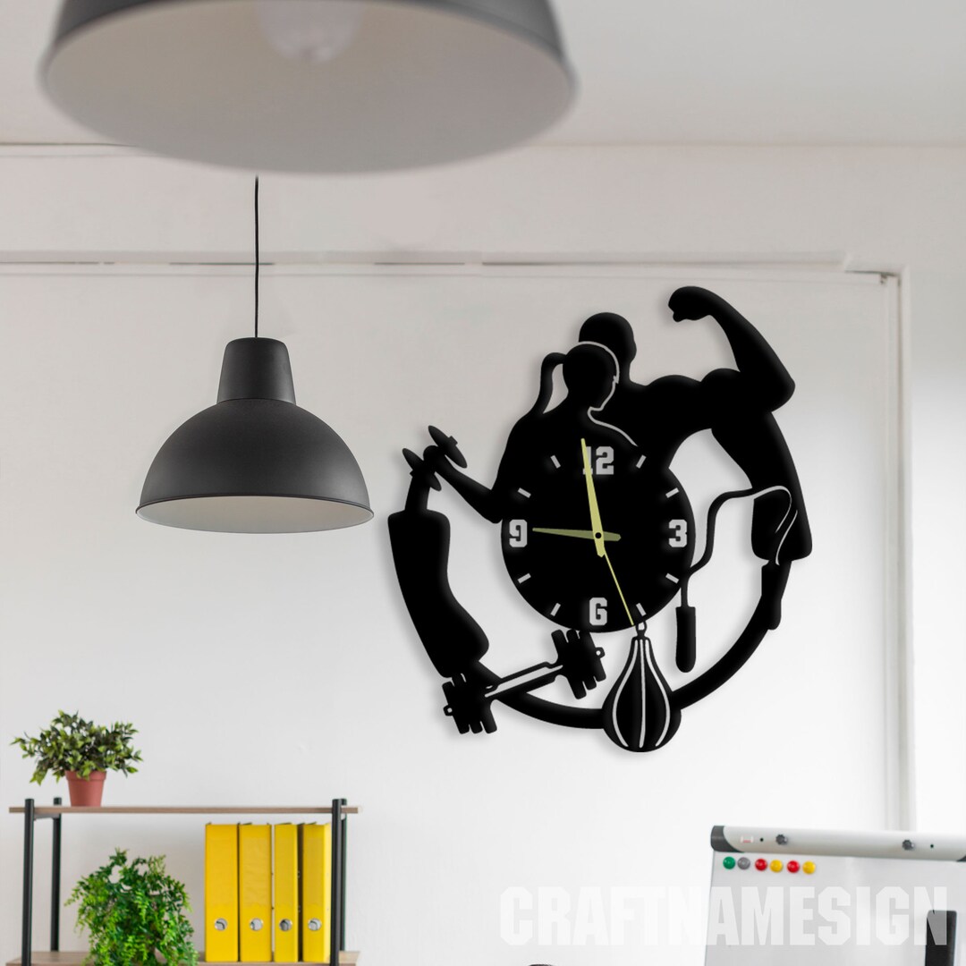 Fitness Wall Clock, Wall Clock Unique for Home Decor and Wall Arts ...