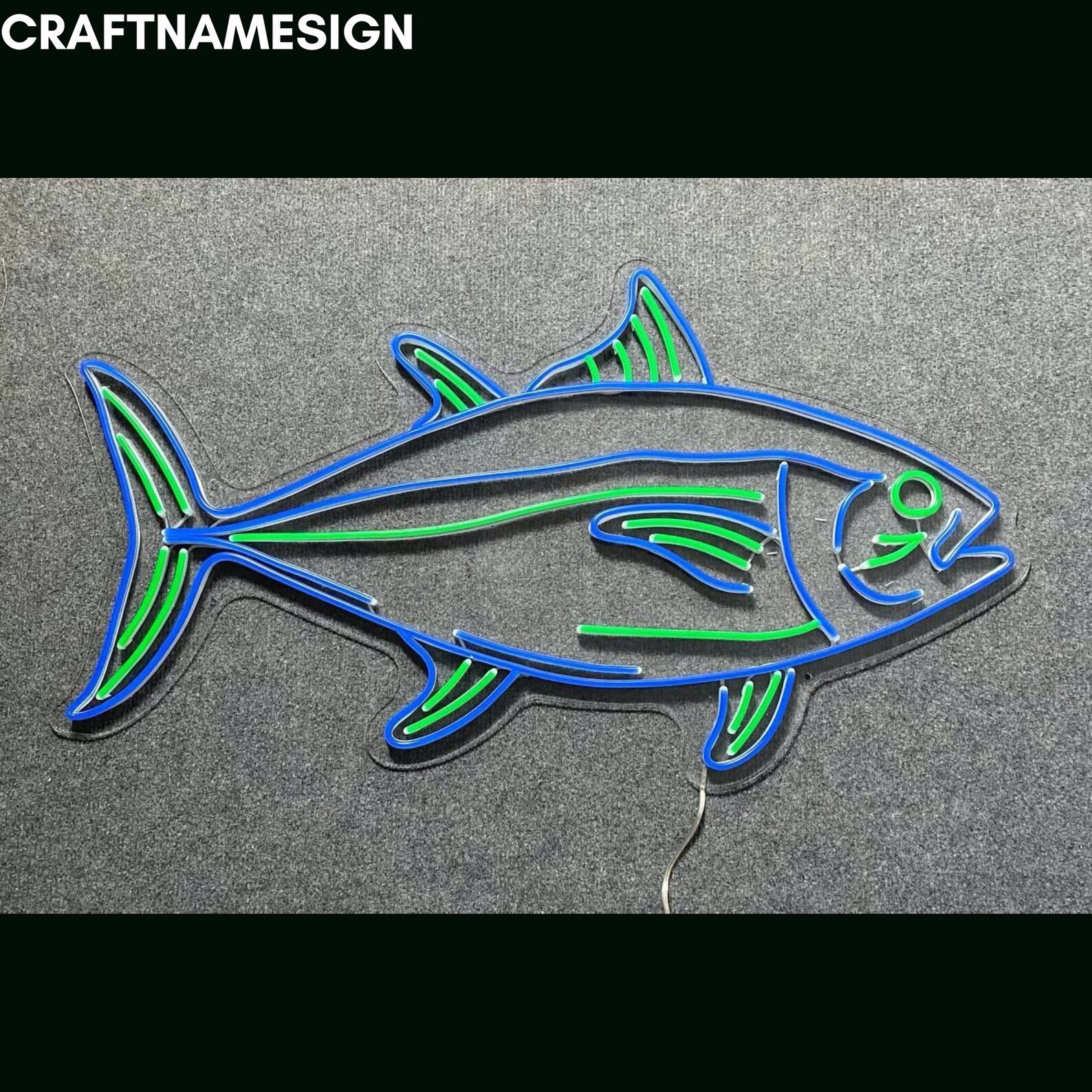 Tuna Fish Led Sign, Atlantic Bluefin Tuna Fish Neon Sign, Custom Neon ...