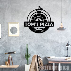 Custom Pizza Shop Open Metal Sign, Open Pizzeria Led Sign, Personalized ...