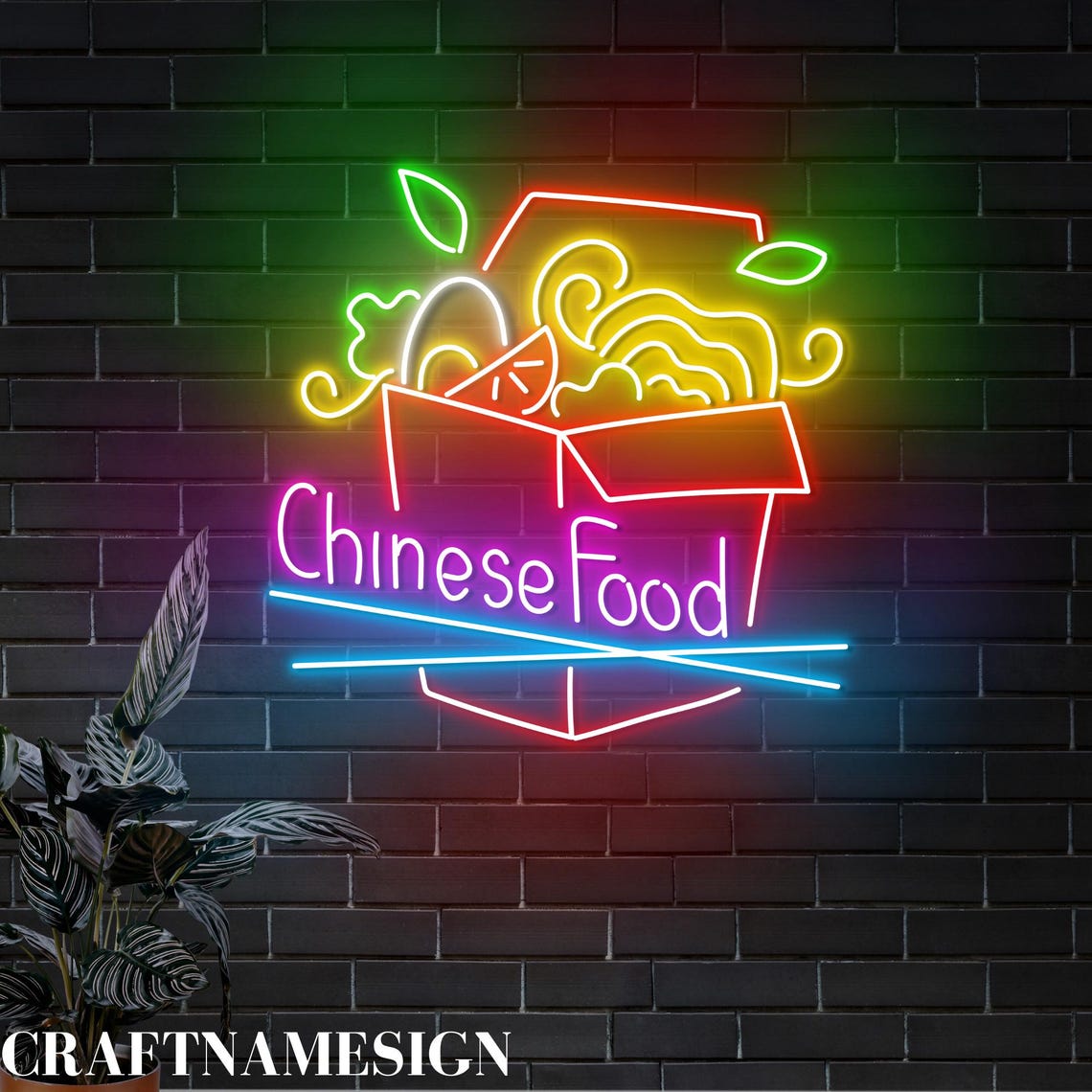 Chinese Food Neon Sign, Chinatown Restaurant Led Sign, Custom Neon Sign ...
