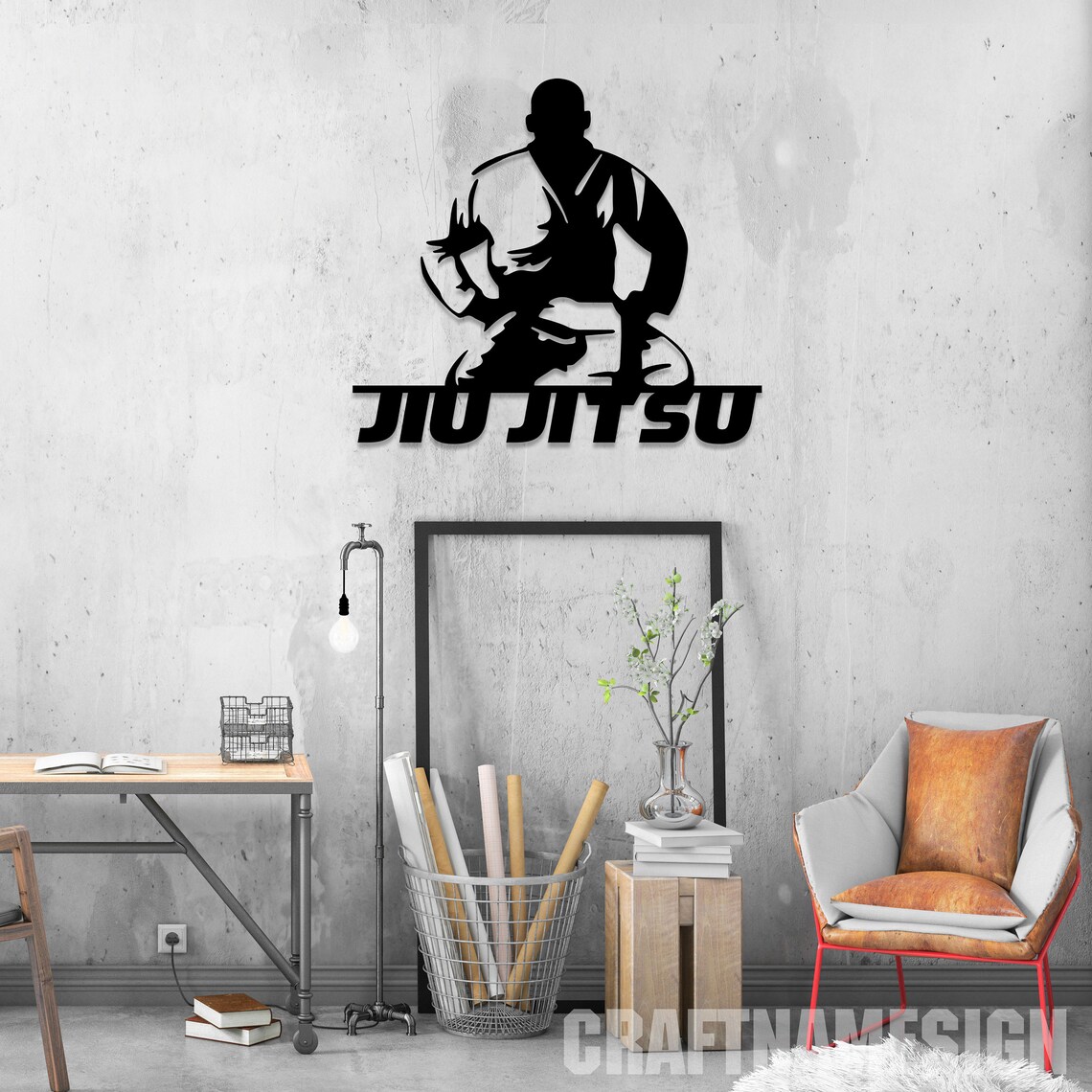 Personalized Brazilian Jiu Jitsu Metal Wall Art LED Light, Custom ...